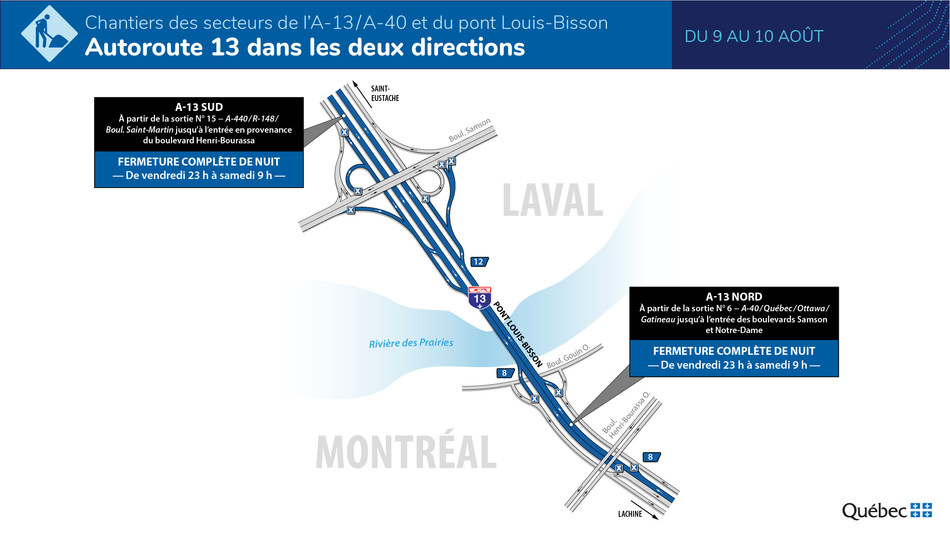 Chantiers de l'échangeur de l'A-13/A-40 et du pont Louis-Bisson ...