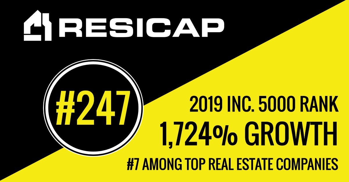 For the 2nd Time, RESICAP Appears on the Inc. 5000 List, Ranking No. 247