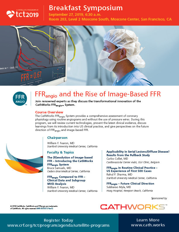 CathWorks FFRangio™ System Featured In TCT 2019 Satellite Program